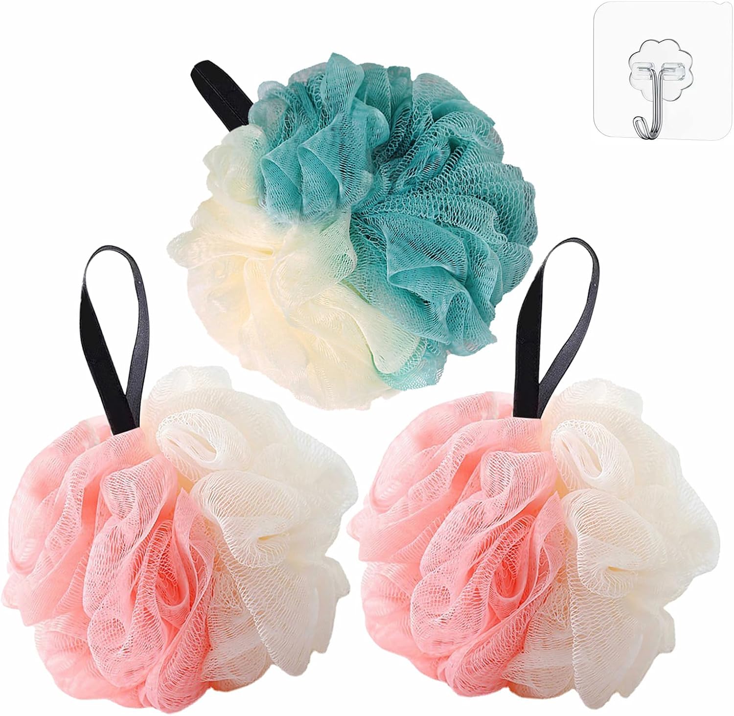 Amazon.com: Bath Loofah Sponge Back Scrubber Shower Sponge Soft Mesh ...