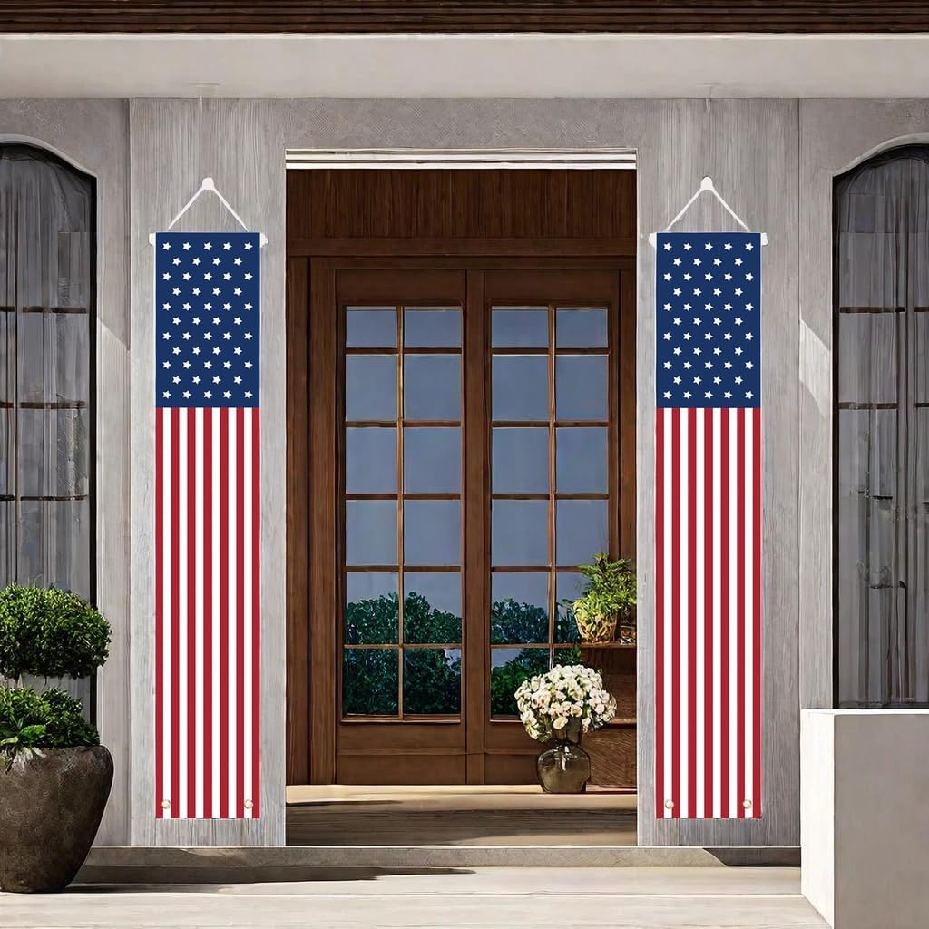 Amazon.com : 4th of July Decorations Outdoor, Hanging American Flag ...