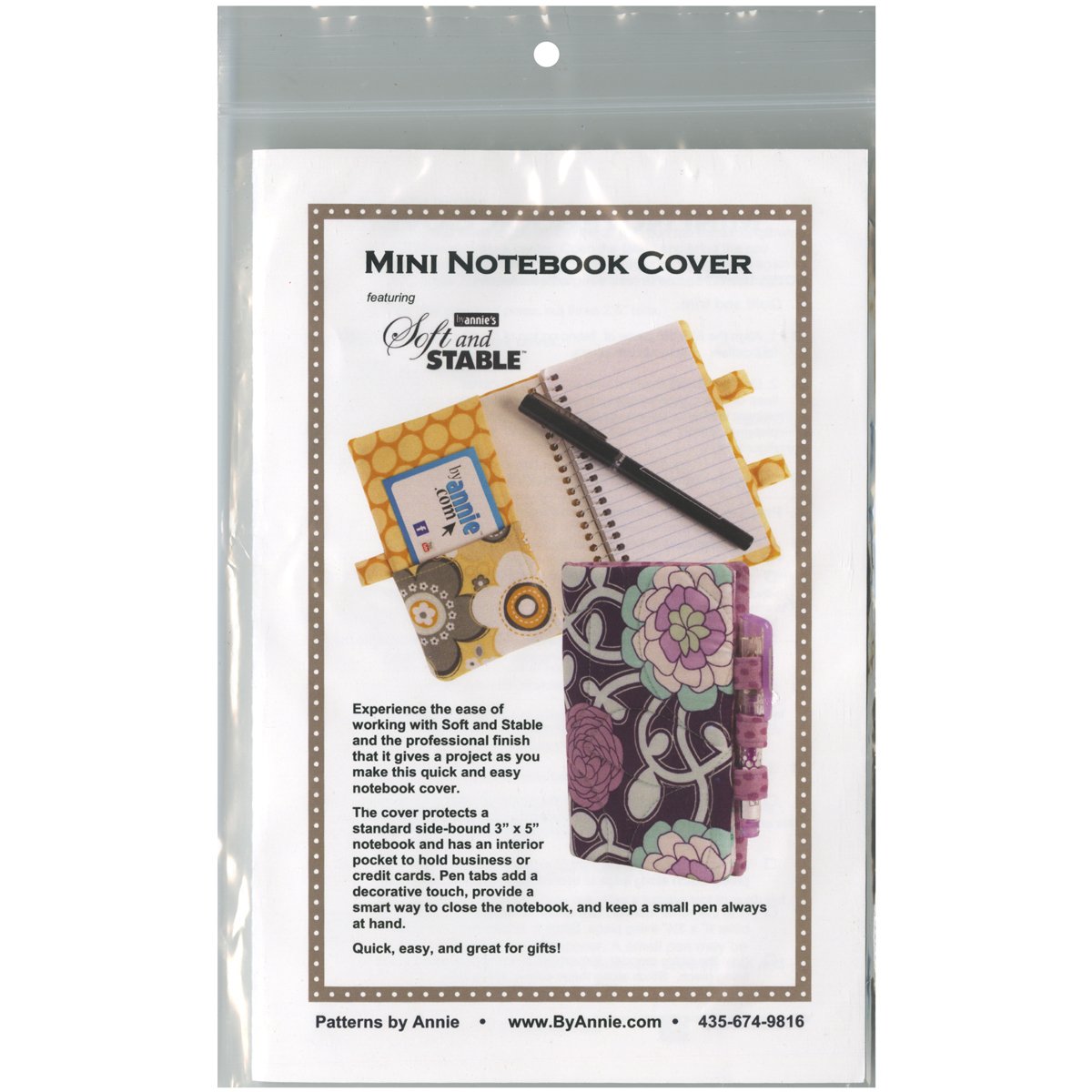 Amazon.com: By Annie Patterns Mini Notebook Cover : Office Products