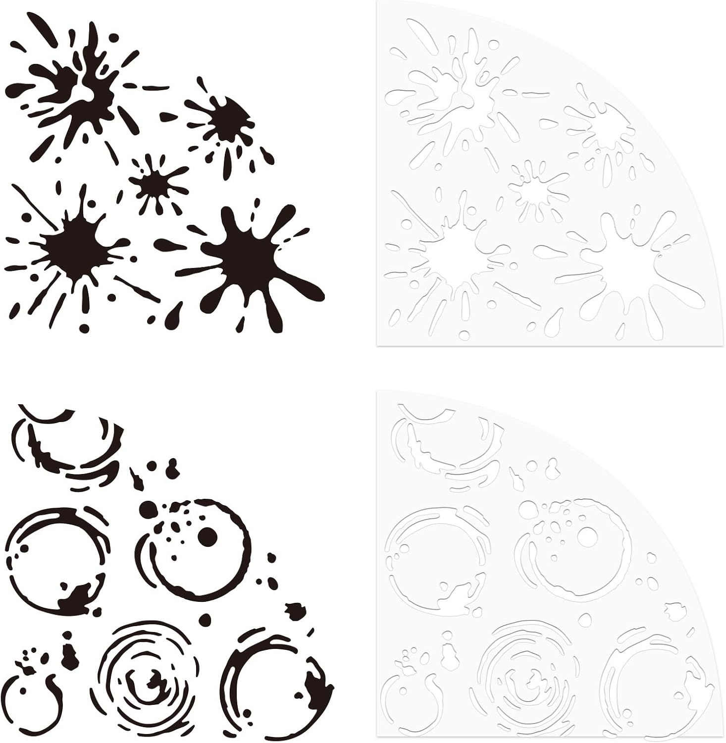 Amazon.com: CRASPIRE 2pcs Coffee Stains Sleeve Stencils Acrylic Tie ...