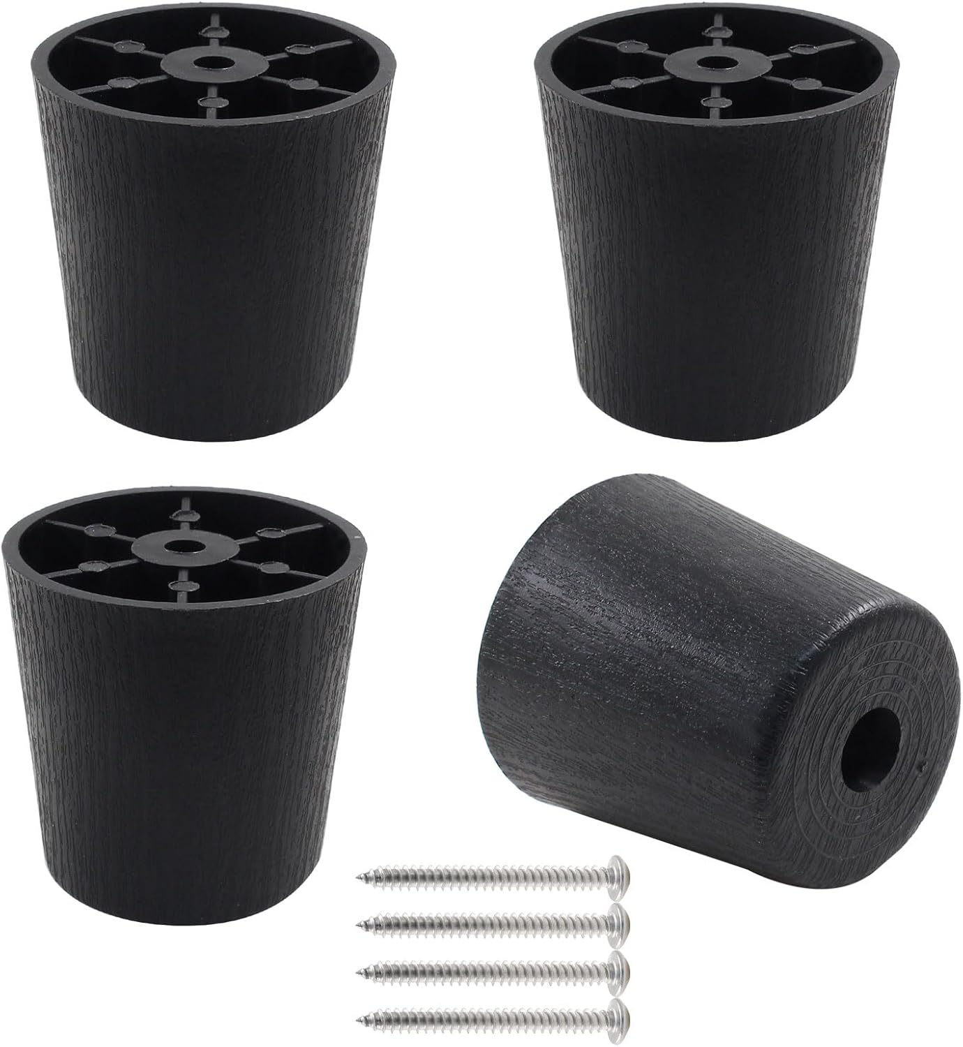 Amazon.com: HARSKIYER 2 Inch Plastic Furniture Legs Set of 4, Black ...