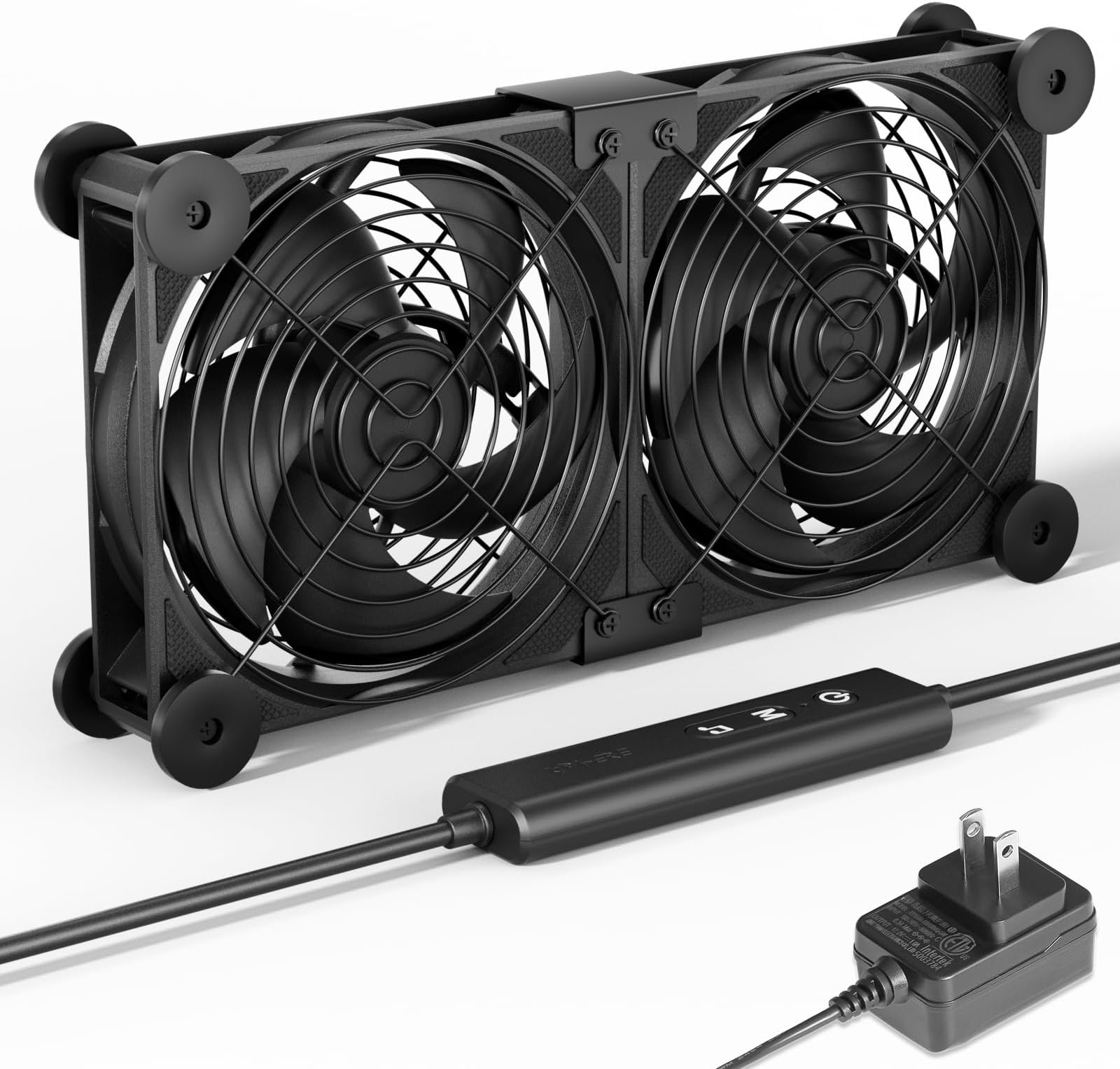 upHere Big Airflow 2 x 120mm 240mm Computer Fan with AC Plug Cabinet ...