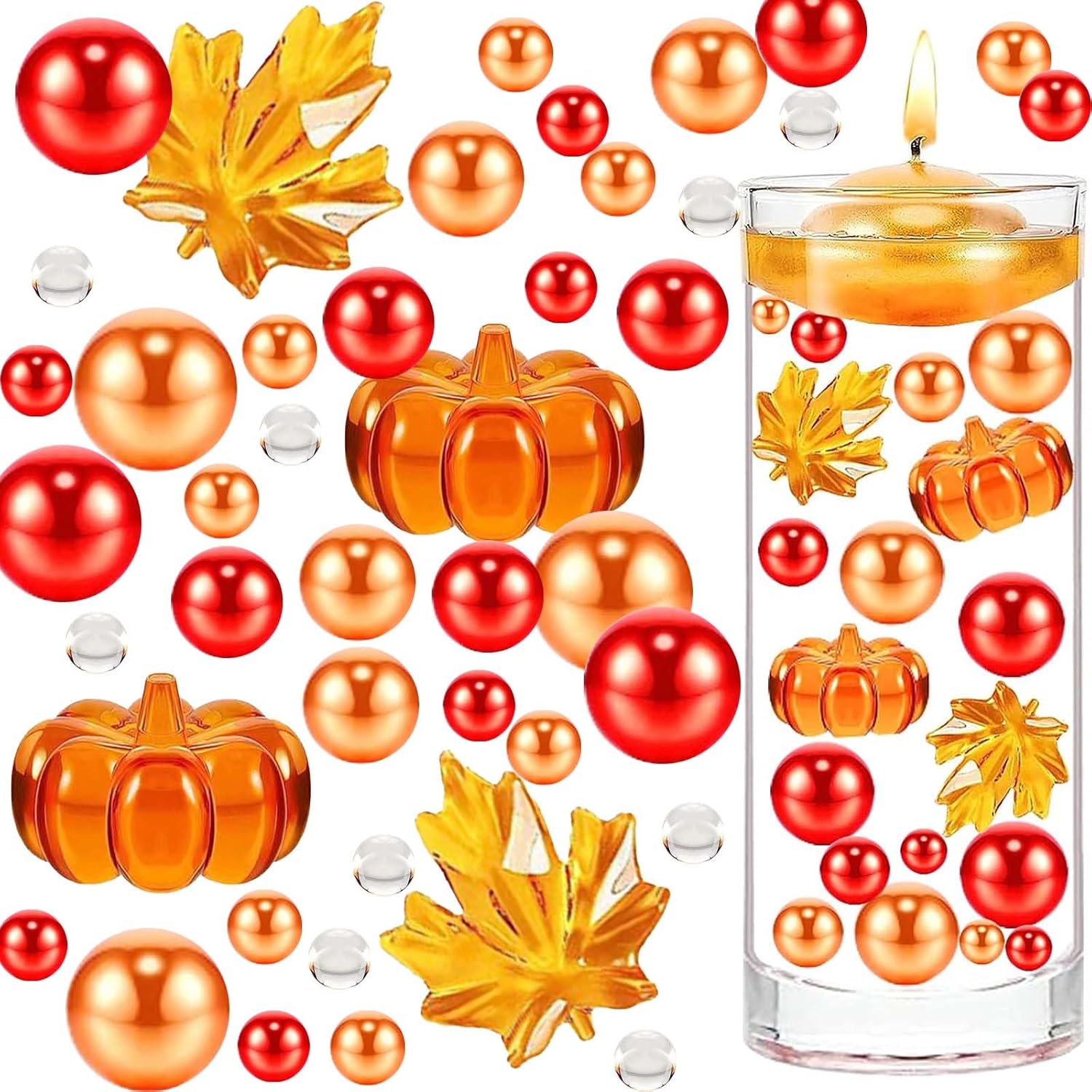 Amazon.com: Fall Vase Fillers, 6020 PCS Pumpkin Vase Filler Floating ...