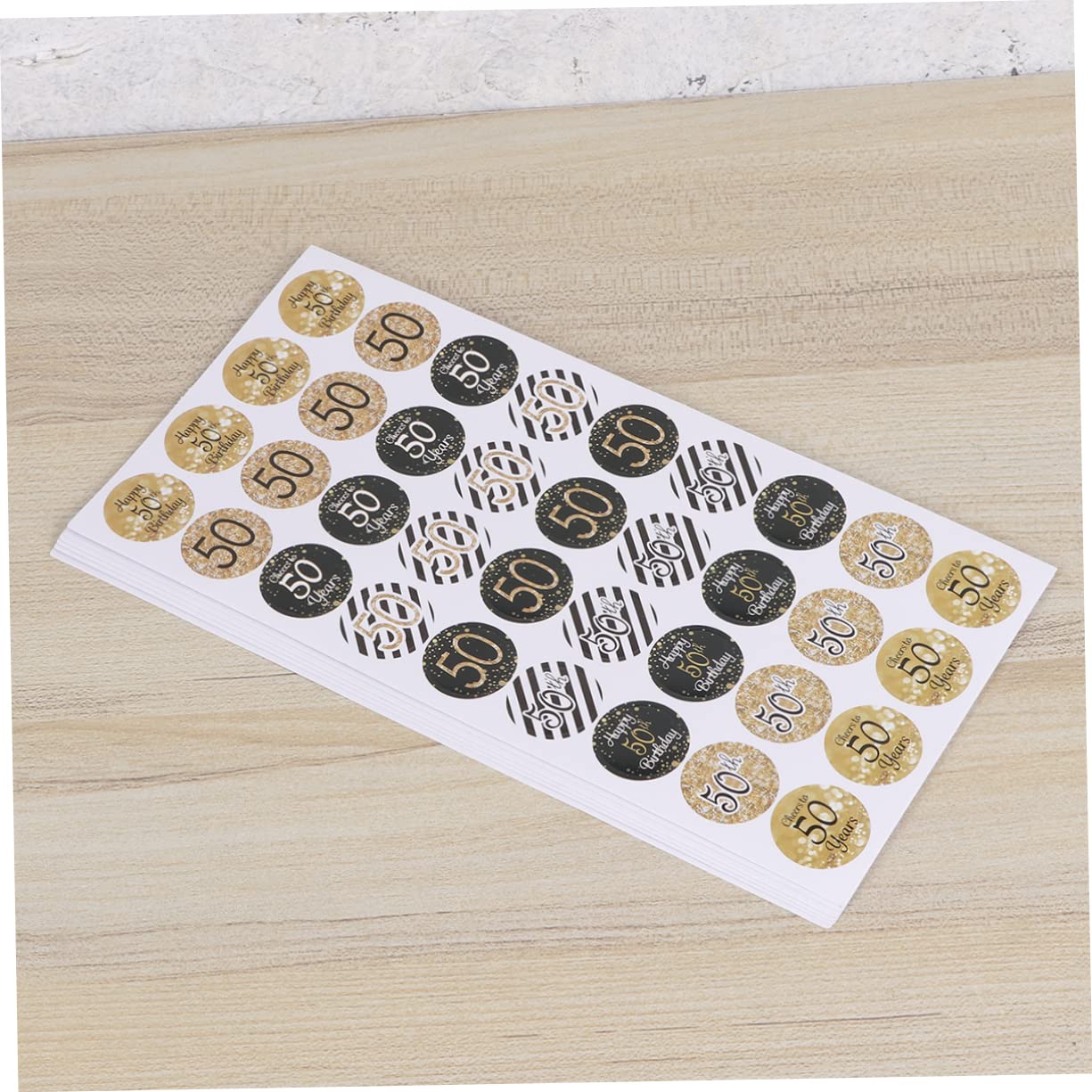 50th Birthday Round Label Printable 50th Birthday Cupcake Toppers,