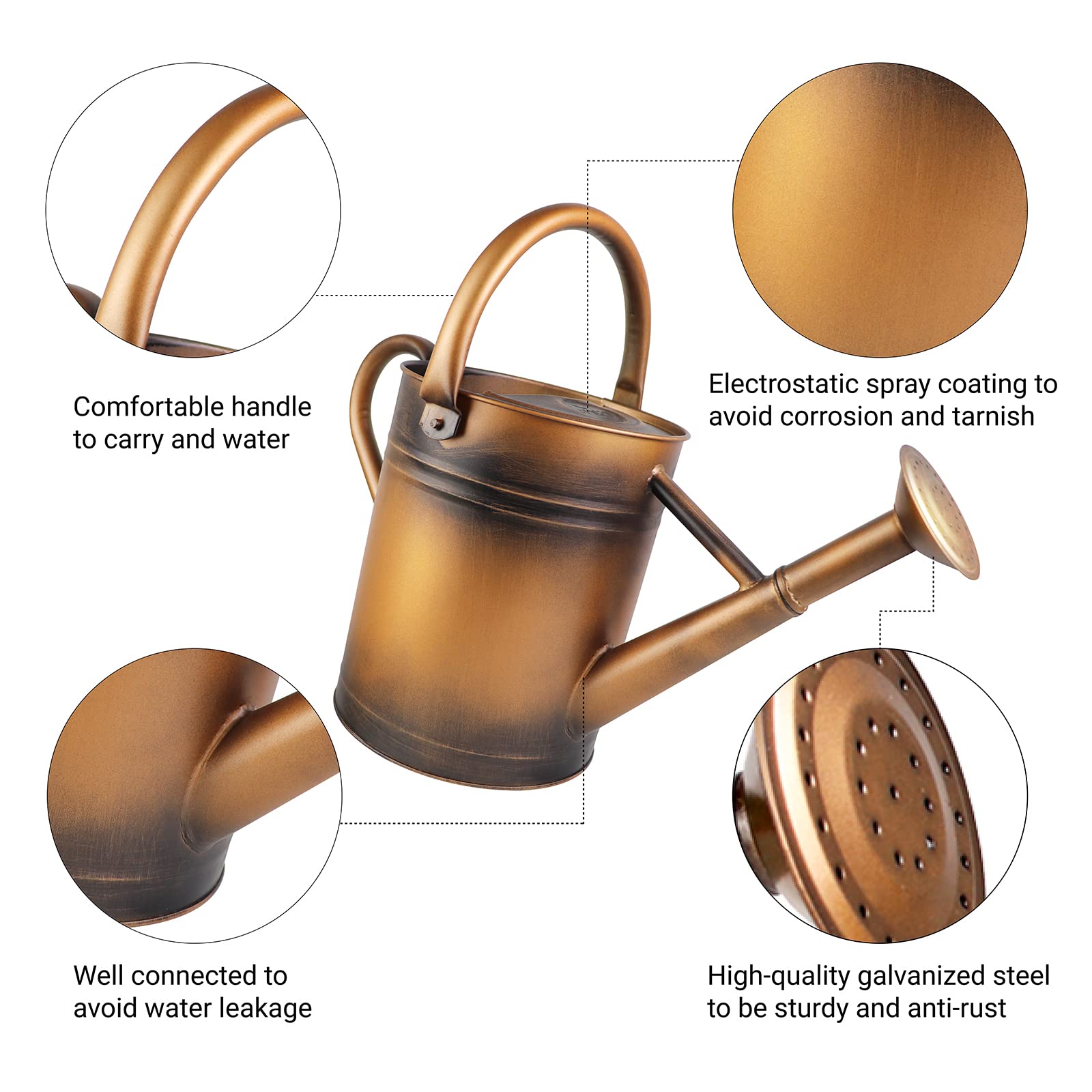Megawodar 1 Gallon Metal Watering Can with Removable Spout, Nice ...