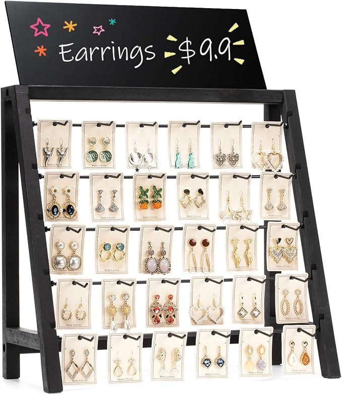 Amazon.com: Poyilooo Earring Display Stands for Selling, Real Wood ...