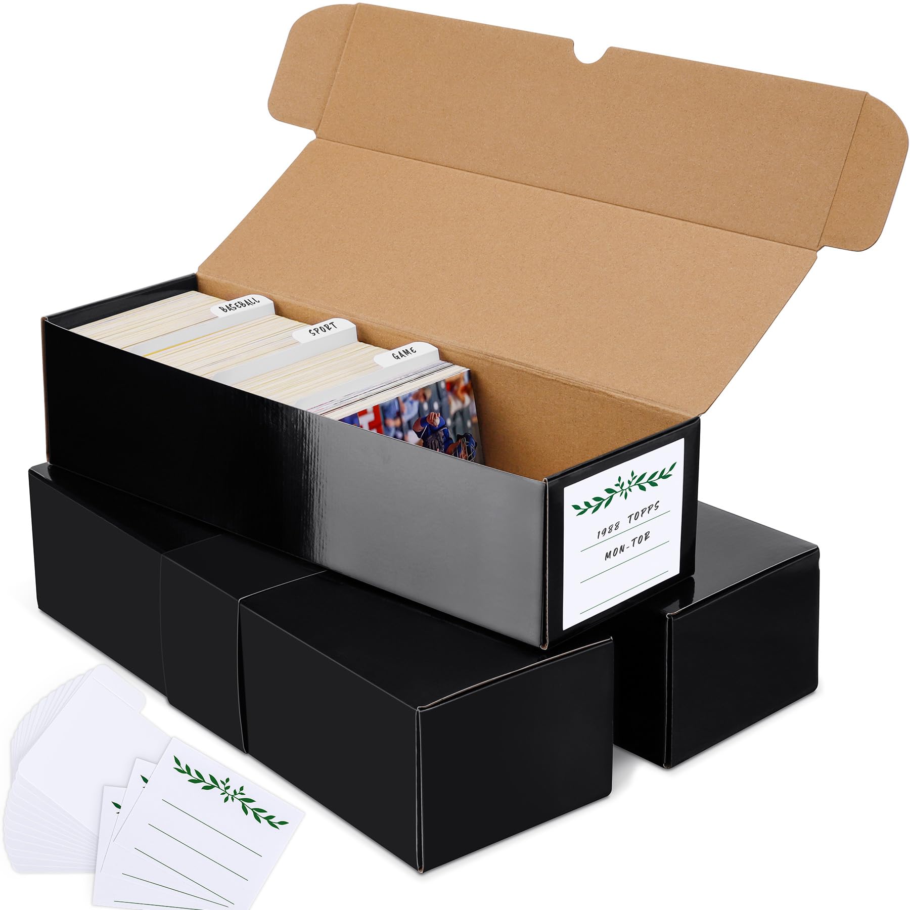 Amazon.com: Joyoumess Trading Card Storage Box with Dividers, Cardboard ...