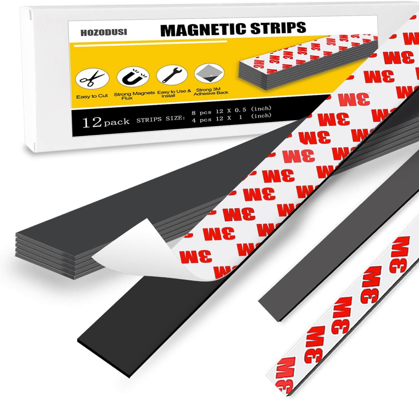 Amazon.com : Magnetic Tape with Adhesive Backing, Strong Magnetic ...