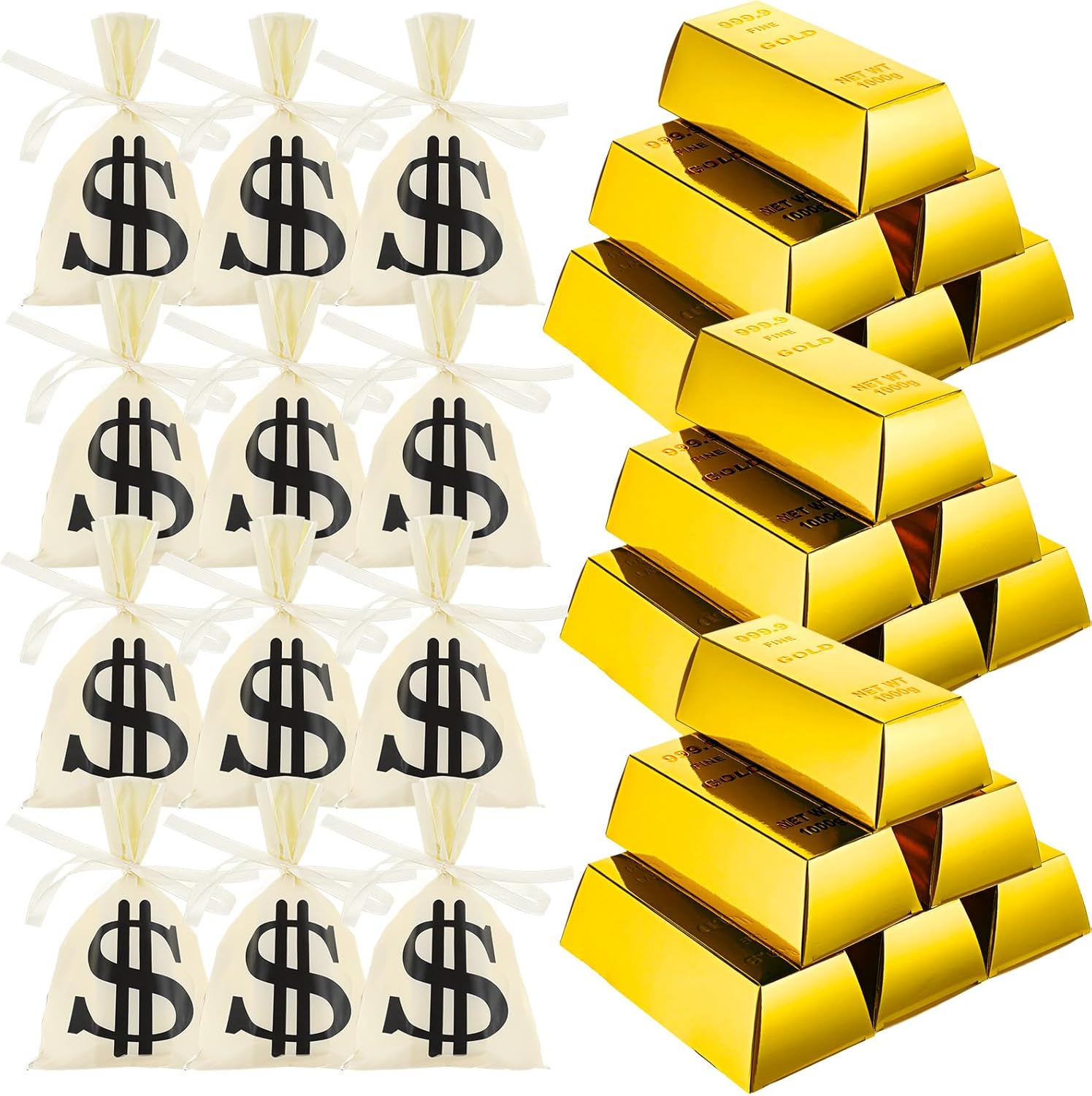Amazon.com: Qilery 24 Pcs Gold Bar Gift Boxes 6.5 x 3 x 2 Inch and 24 ...