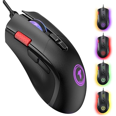 TECURS Ratón Gaming con Cable, Raton Gamer con 7200 dpi Ajustable, 8 ...