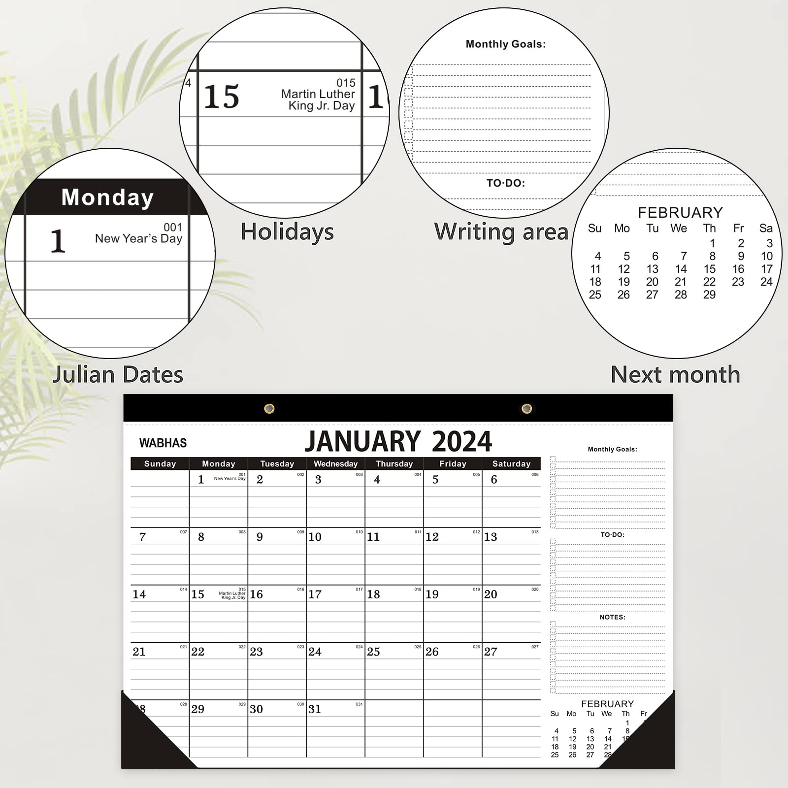 Snapklik.com : Desk Calendar 2023,July 2023- December 2024,18-Months ...
