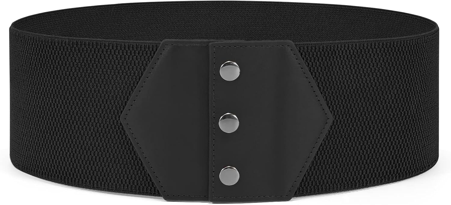 JasGood Women's Corset Belt Wide Elastic Band Waist Belt Vintage Press ...