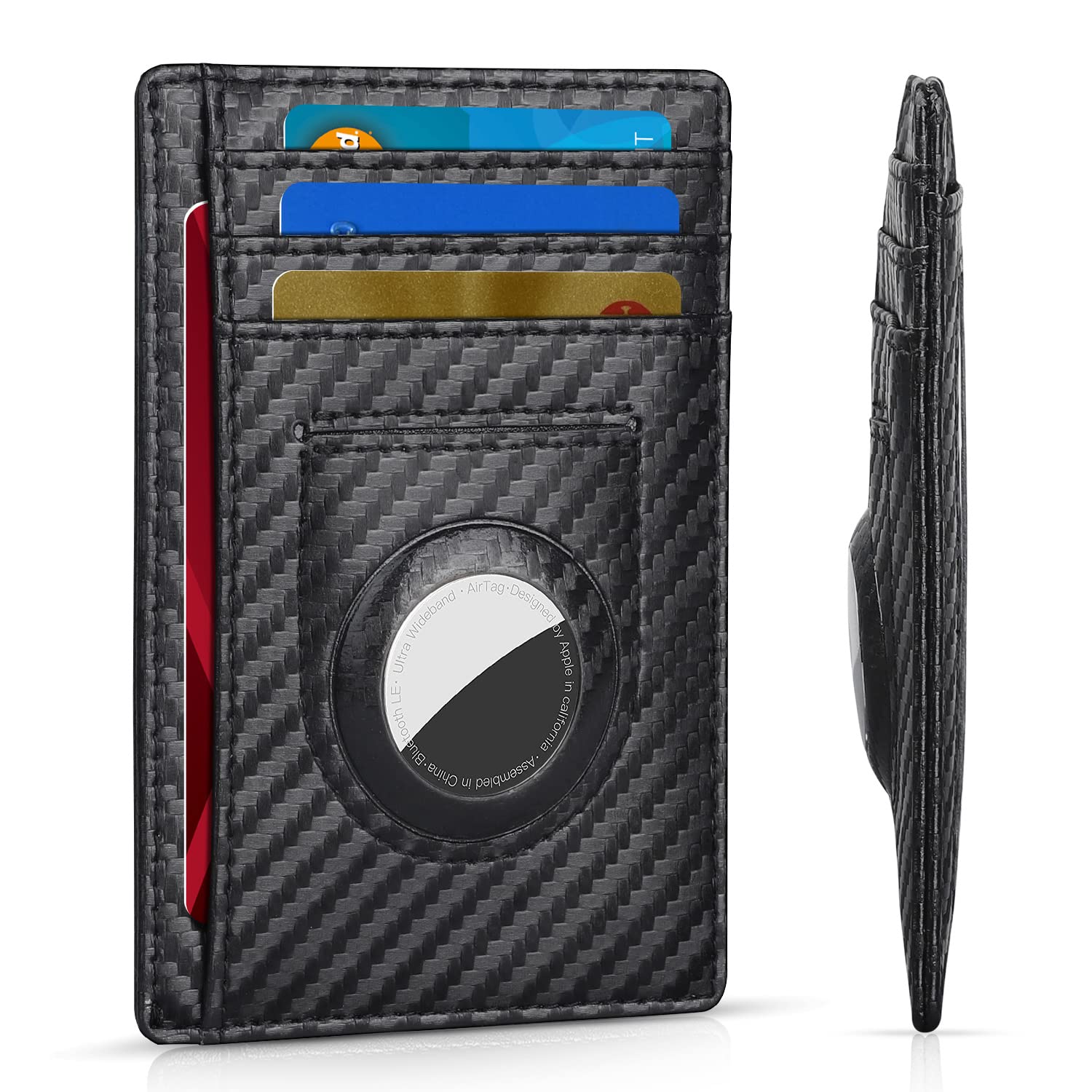 RUNBOX Airtag Holder Wallet for Men Women Slim Minimalist Front Pocket ...