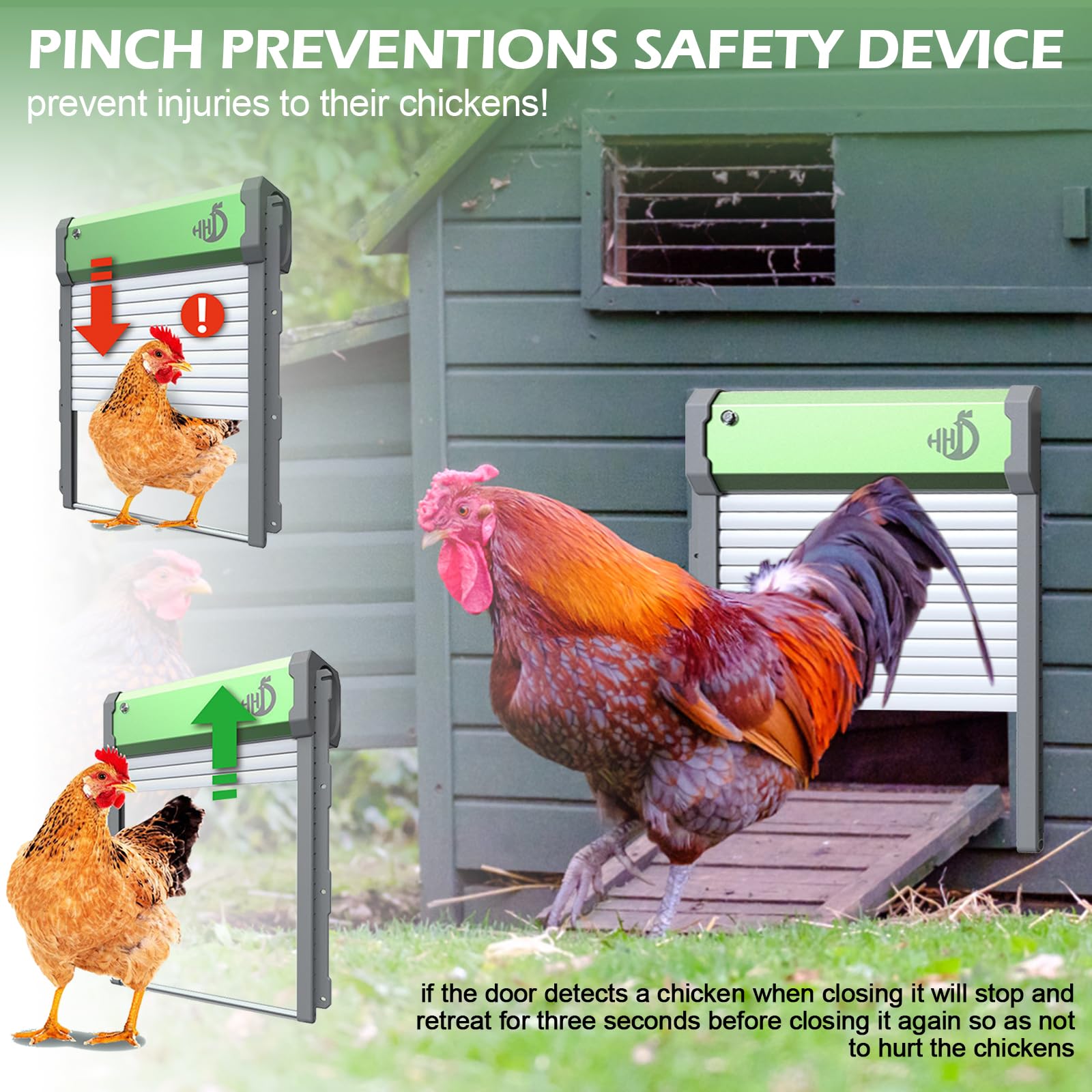 Snapklik.com : Reaeng Solar Powered Automatic Chicken Coop Door, Auto ...