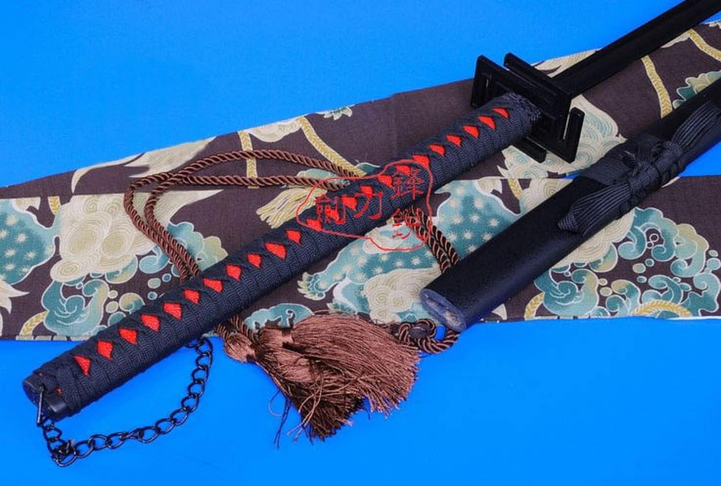 S2507 Anime Ichigo Kurosaki TENSA Zangetsu Zanpakuto Sword Straight ...