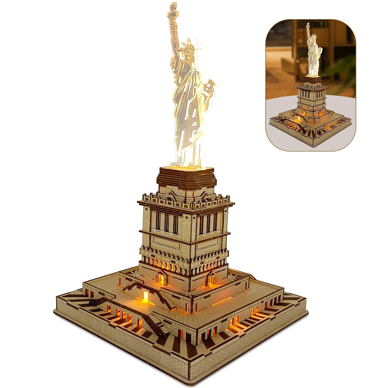 Amazon.com: Ysityum 3D Wooden Puzzle for Adults - Statue of Liberty ...