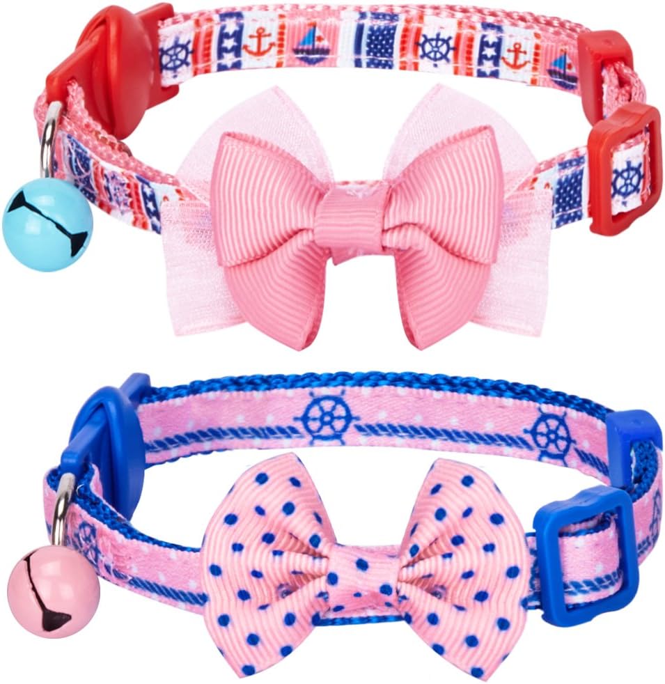 Pet Supplies : Blueberry Pet Pack of 2 Cat Collars, Girl Power Bahamas ...