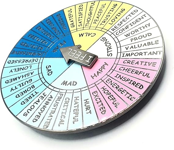 Emotional Mood Dial Mental Health Giant Spinning Wheel Metal Enamel Pin ...