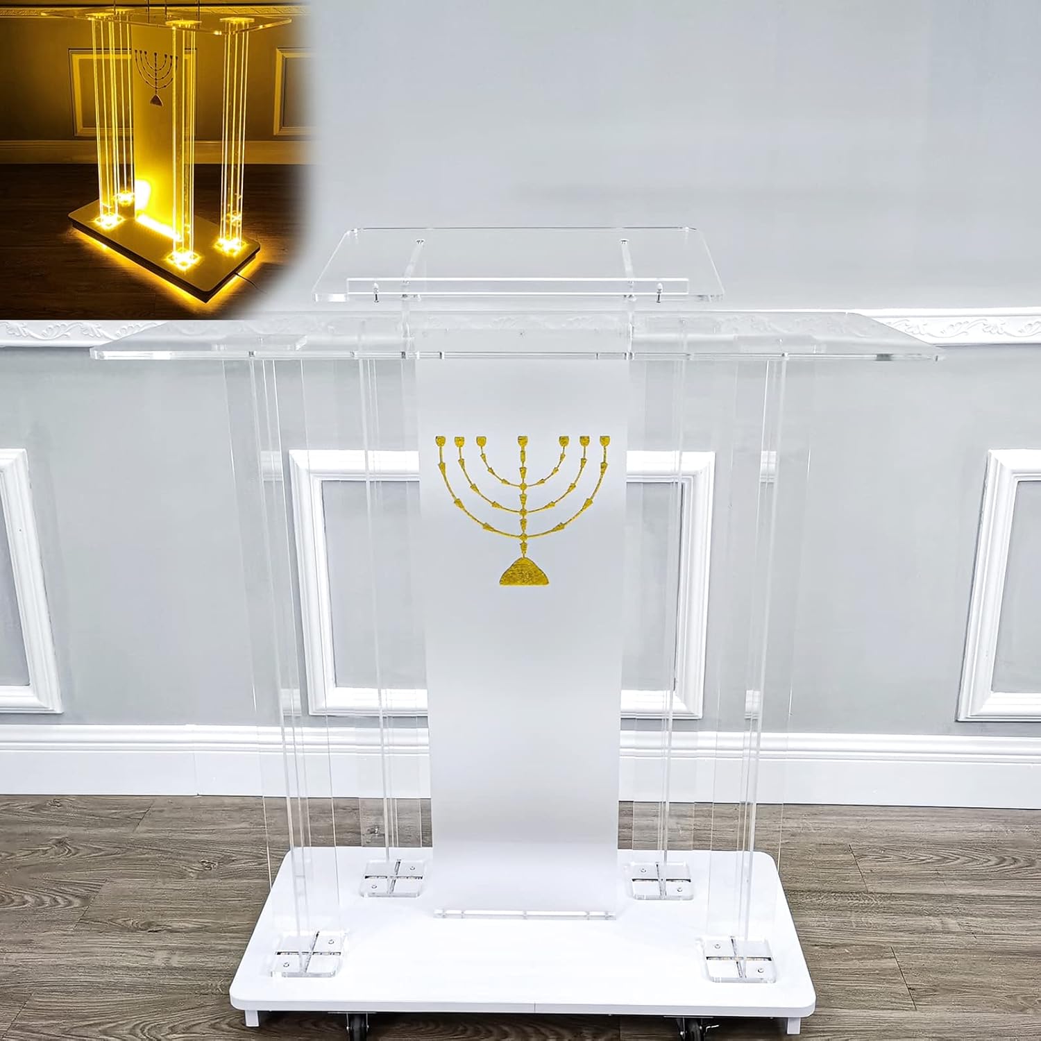 Amazon.com: Podium Podium Acrylic Lectern Pulpit Clear Podium Stand ...