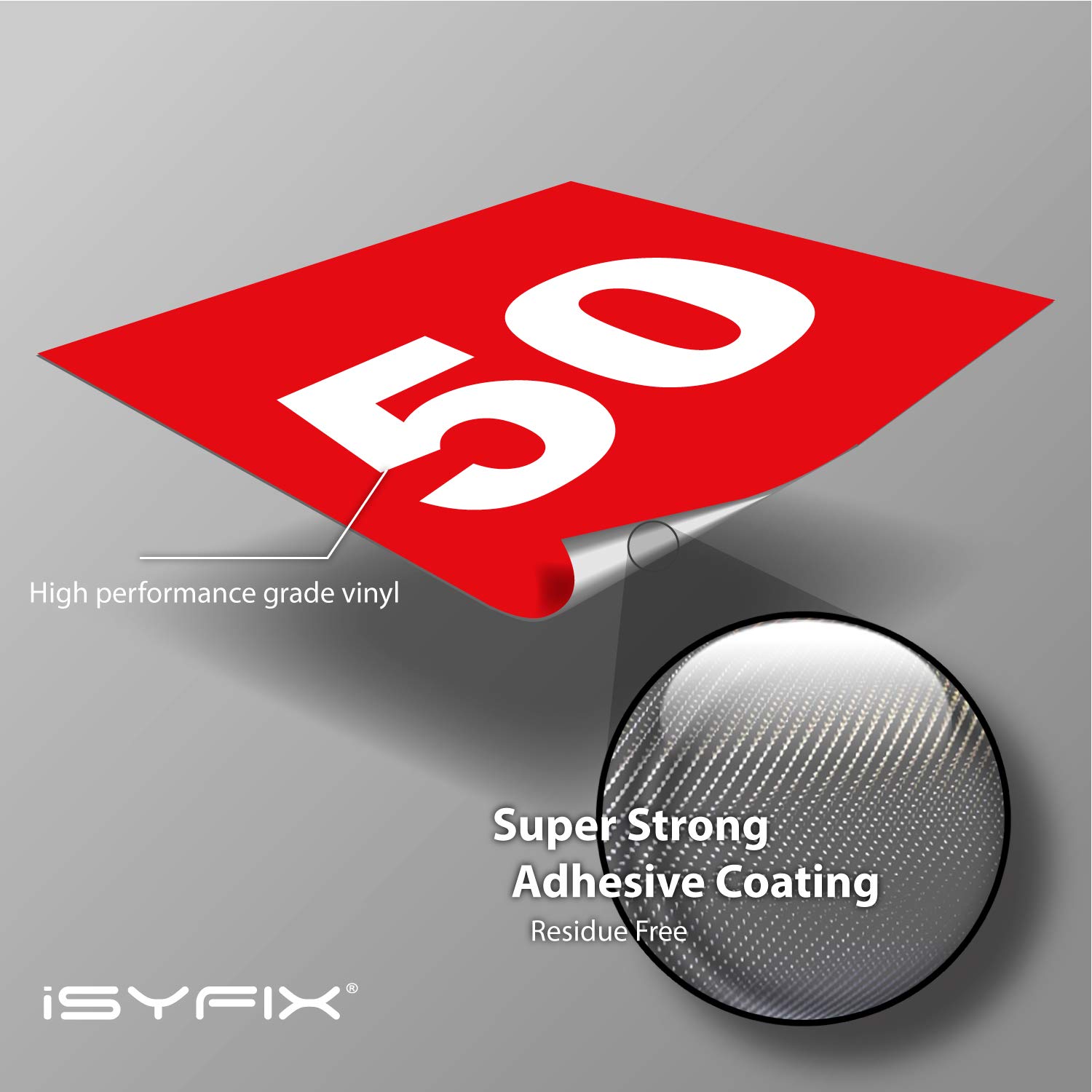 Snapklik.com : Red Consecutive Number Stickers 1 To 50, 2-inch, 1 Set ...