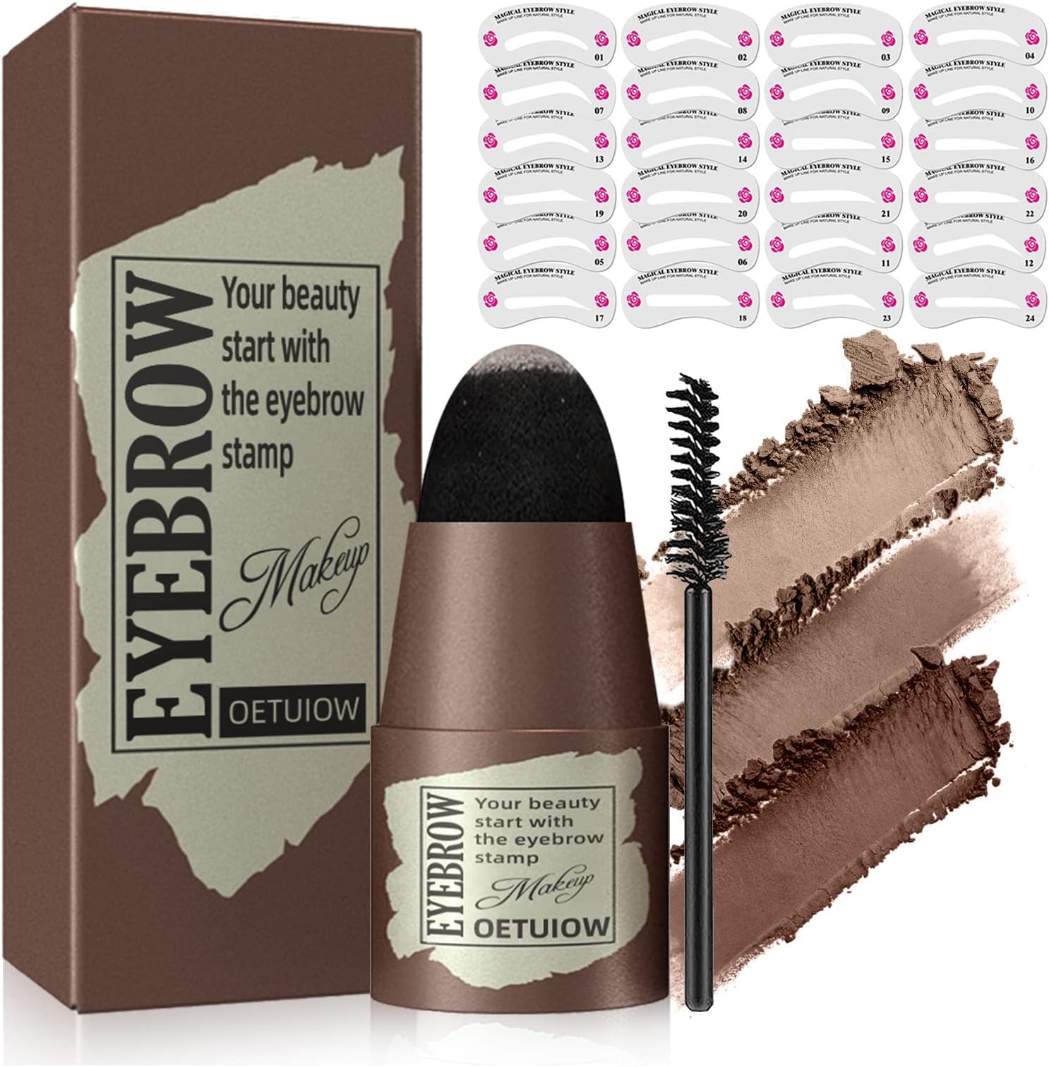 Amazon.com : Eyebrow Stamp Stencil Kit - One Step Eye Brow Makeup Brow ...