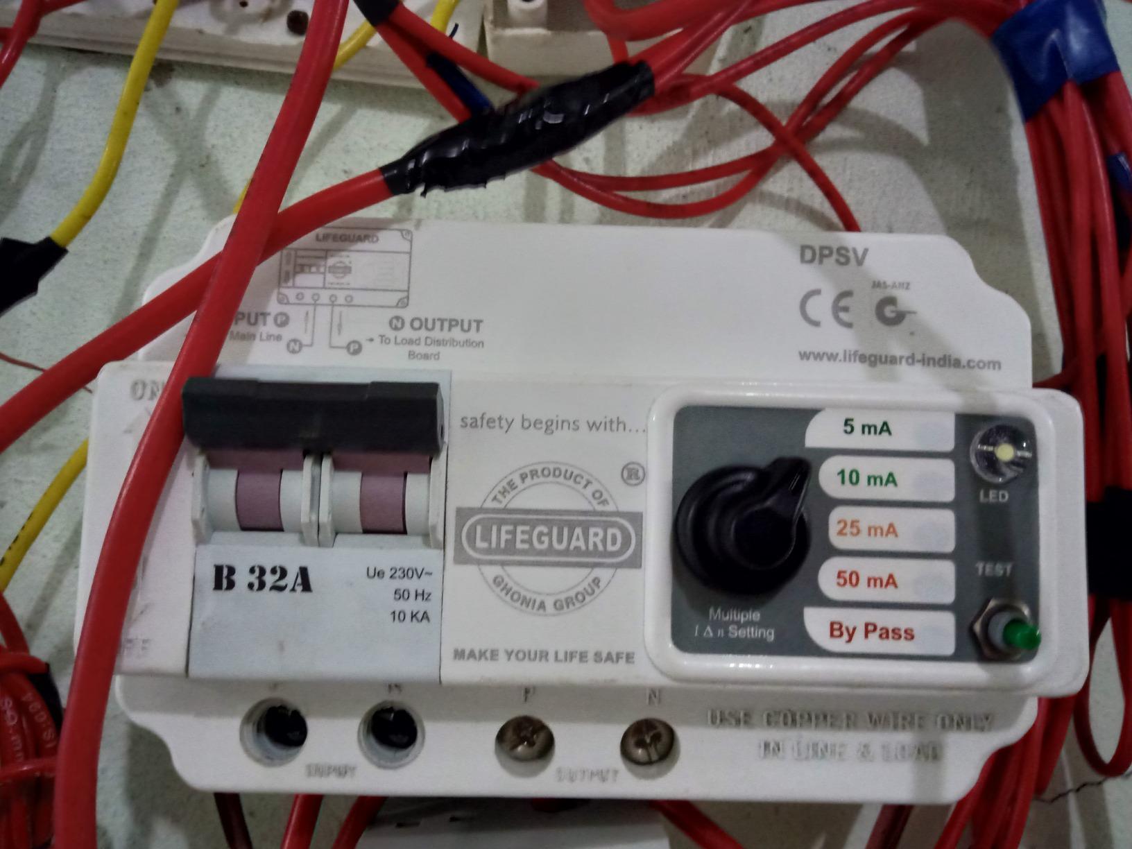 LIFEGUARD RCCB and MCB 32 AMP, DPSV, ELCB, RCBOs, Electronics Shock ...
