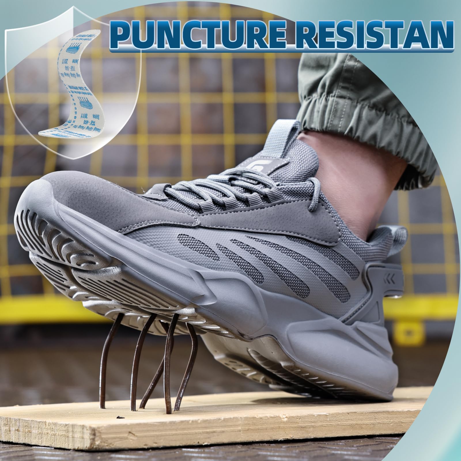 Snapklik.com : Steel Toe Shoes For Men No Slip Work Shoes Construction ...