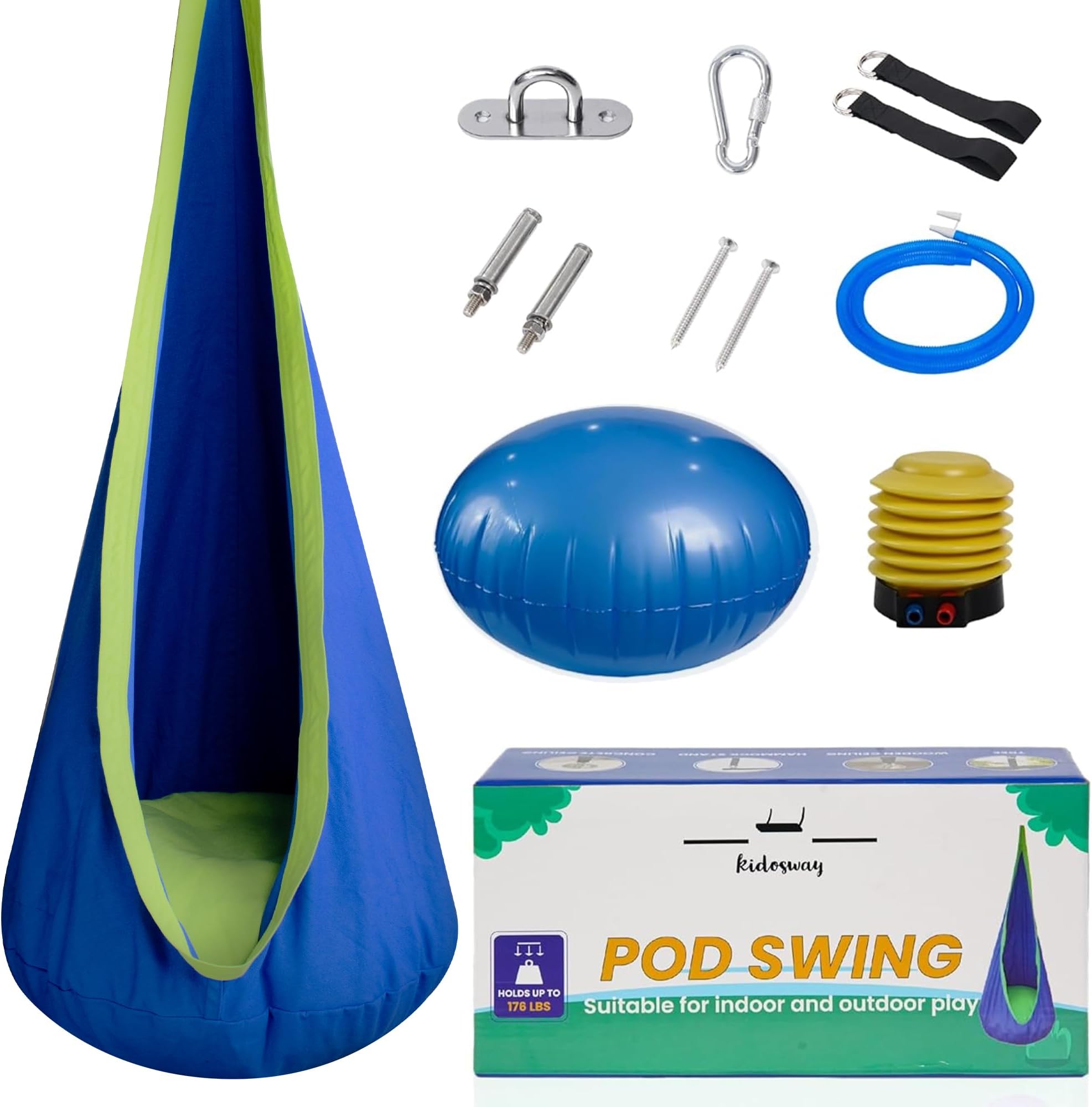 Amazon.com: Kids Pod Swing Seat – Kids Hammock Chair with Pockets and ...