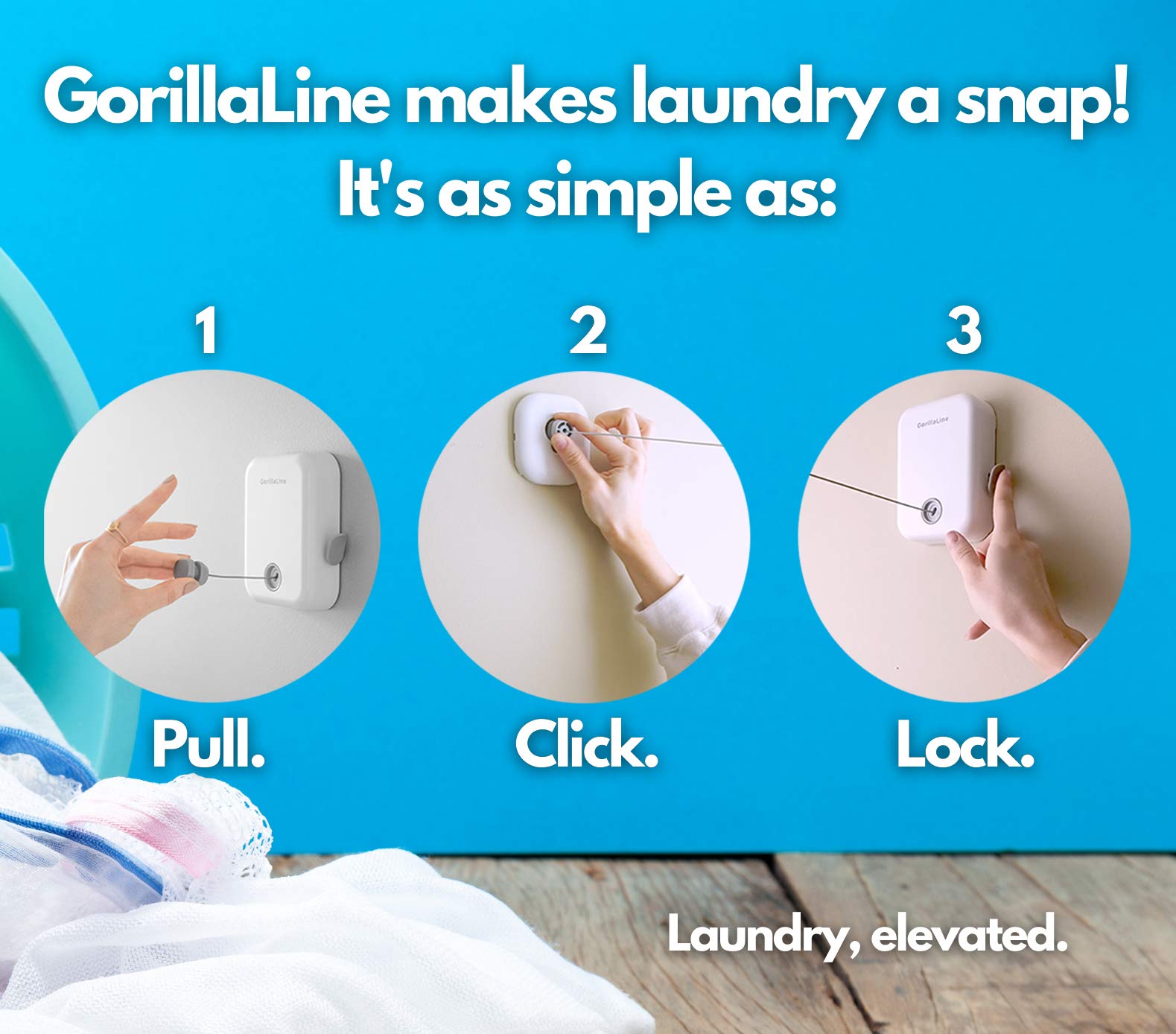 GorillaLine - Retractable Clothesline Indoor Outdoor Clothes Line ...