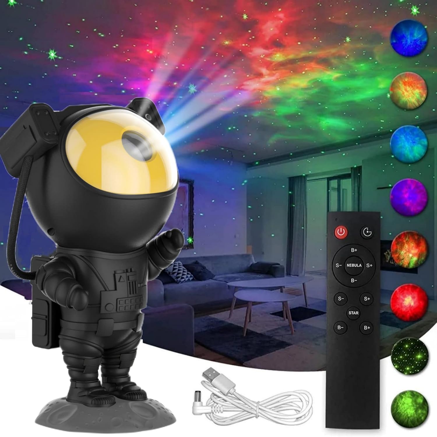 Astronaut Galaxy Projector Night Light, Star Projector Galaxy Night ...