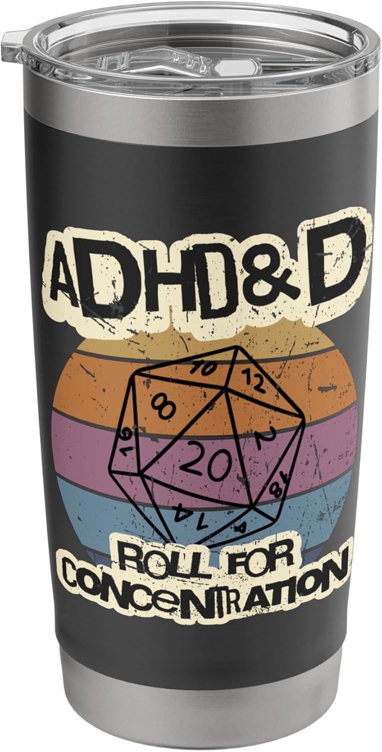ADHD&D Roll for Concentration Stainless Steel Insulated Tumbler