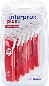 INTERPROX Plus Mini conische interdentale borstels, rood (Pack van 6 ...