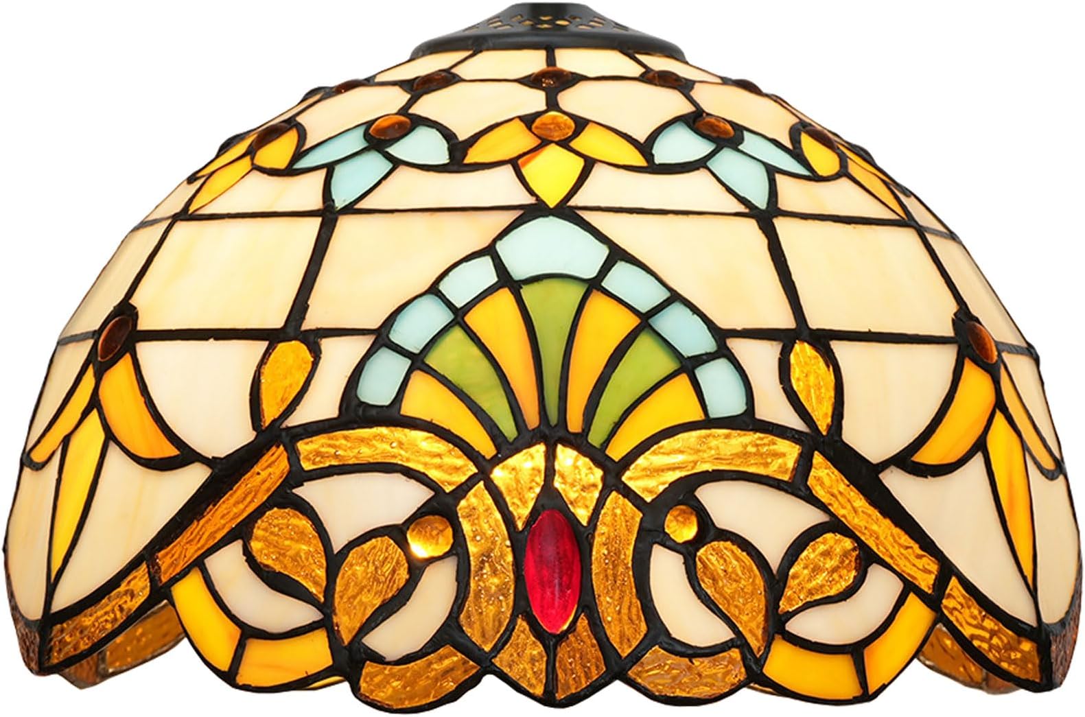 20 Inch Stained Glass Lamp Shade Replacement Only Tiffany Style Beige ...