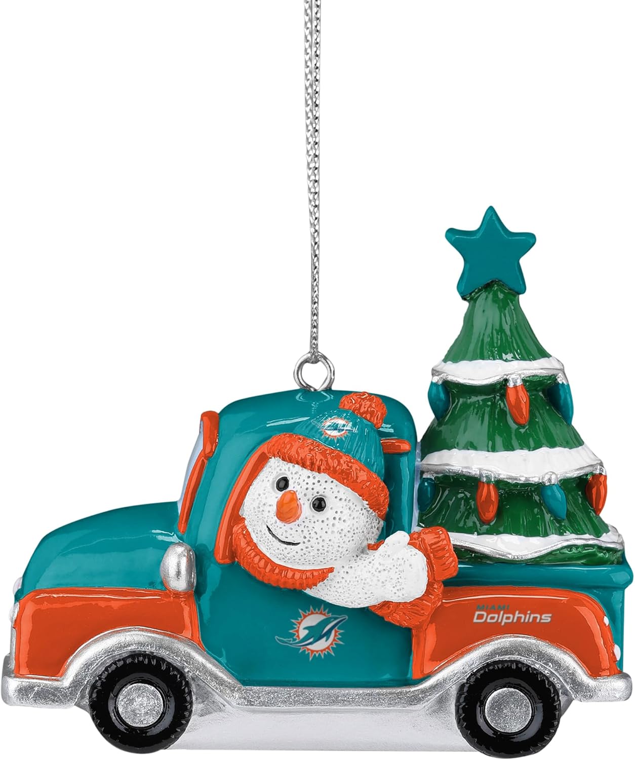Amazon.com: FOCO Miami Dolphins NFL Snowman in a Truck Ornament ...