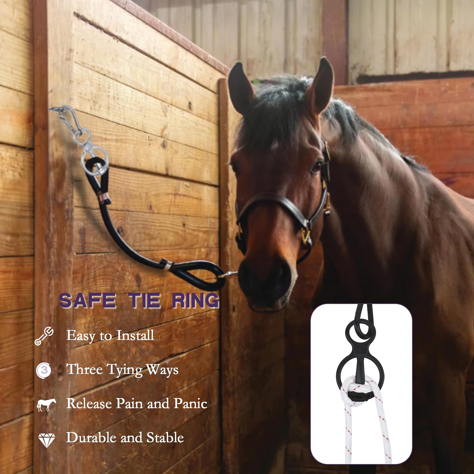 Snapklik.com : LAJIAOZ Horse Tie Ring For Safe And Effective Horse ...