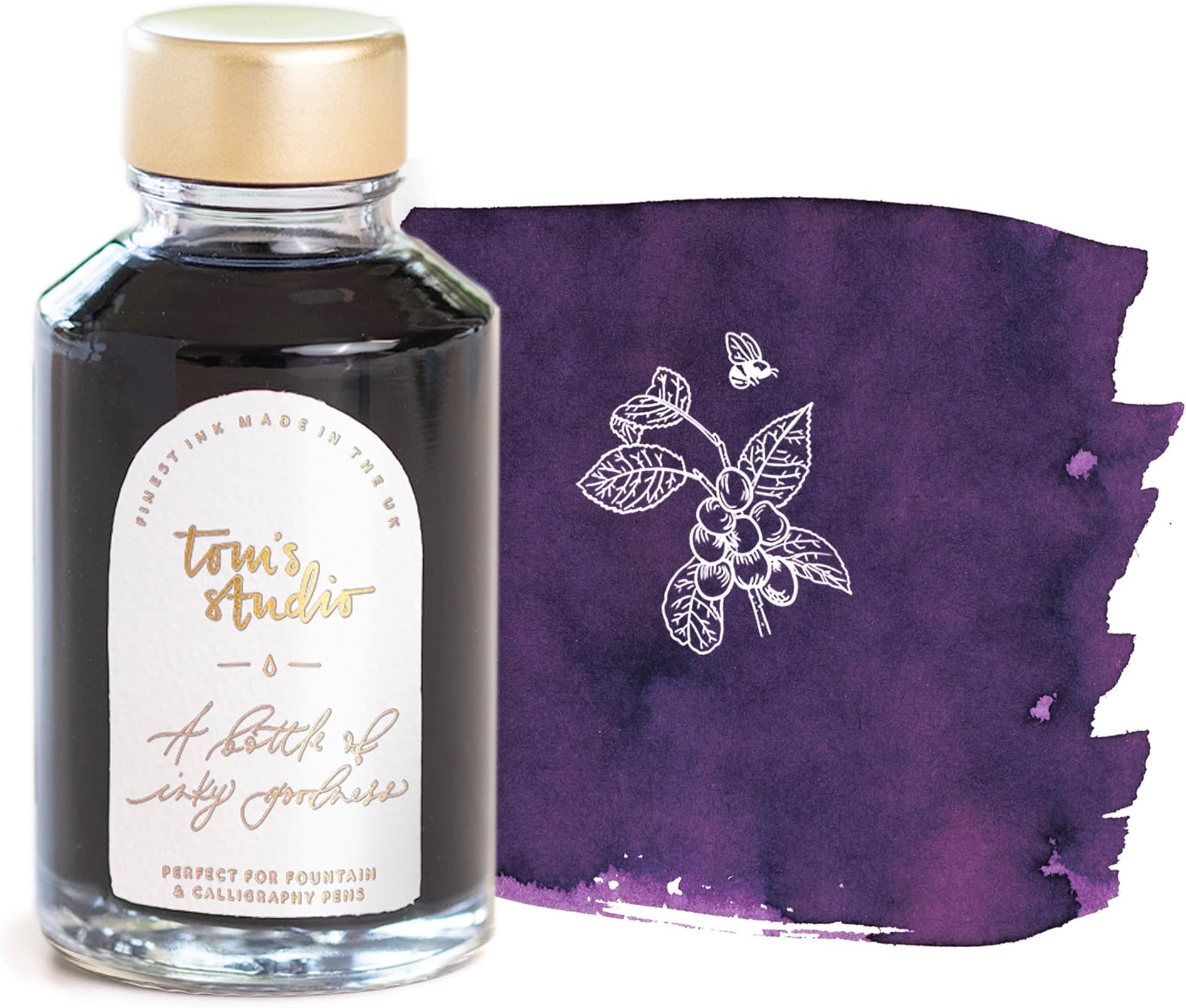 Tom's Studio - Fountain Pen Ink 50ml, Damson | Glass Ink Bottles For ...