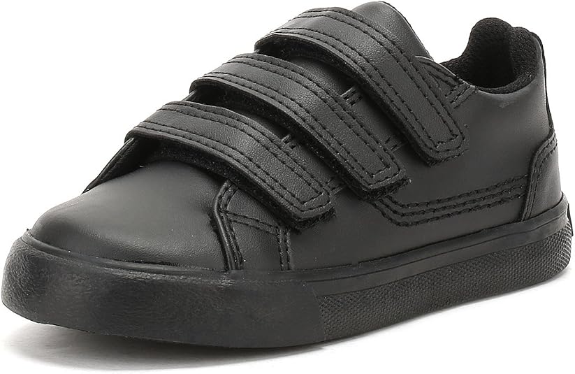 Kickers Infant Unisex Tovni Triple Strap School Shoes, Black, 8 UK ...