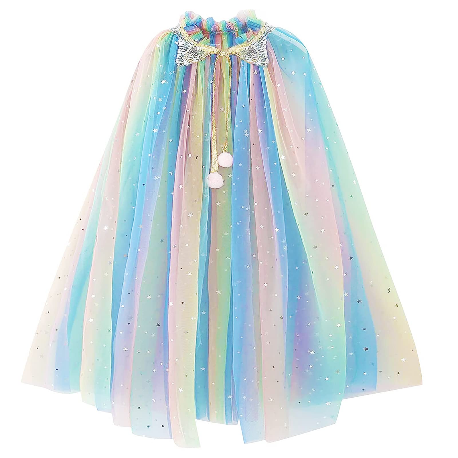 PHOGARY Princess Cape Colorful Princess Cloak, Princess Fancy Dress ...