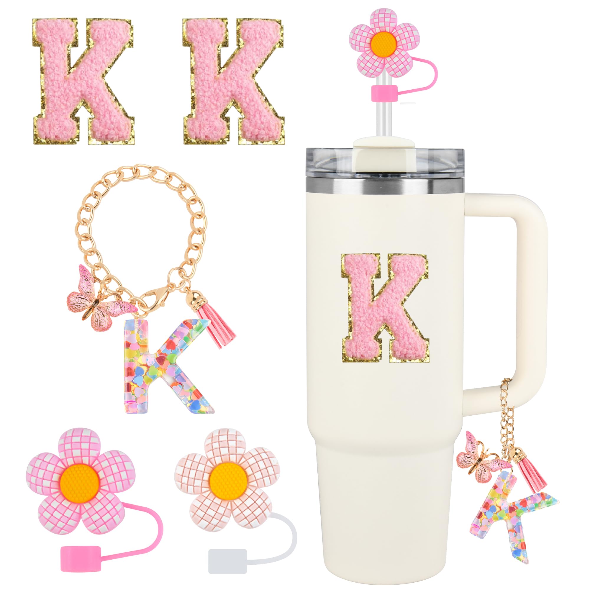 Amazon.com: Stanley Cup Accessories, 5PCS Tumbler Initials Decorations ...