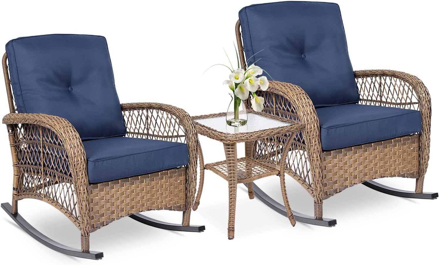 Amazon.com: VIVIJASON 3-Piece Outdoor Conversation Bistro Set, Patio ...
