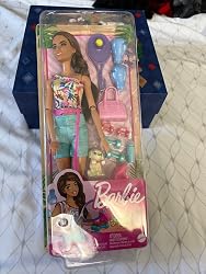 Amazon.com: Barbie Self-Care Doll, Brunette Posable Workout Doll with ...