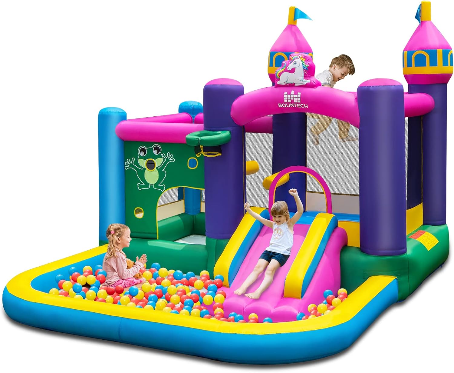 BOUNTECH Casa inflable inflable 6 en 1 para niños pequeños de 5 a 12 ...
