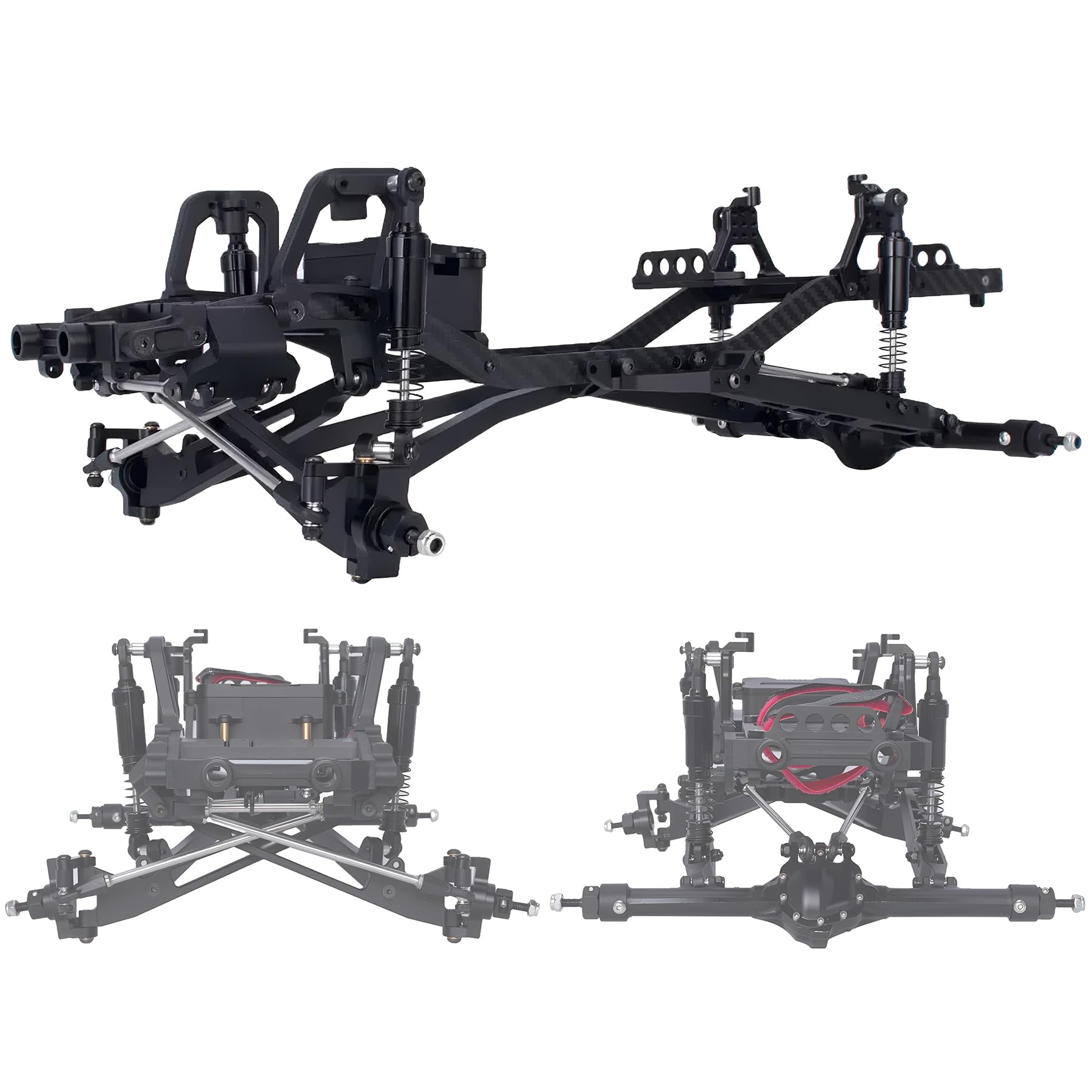 Amazon.com: SCX10 Axles Twin I-Beam 2WD Pre-Runner CNC Metal Chassis ...
