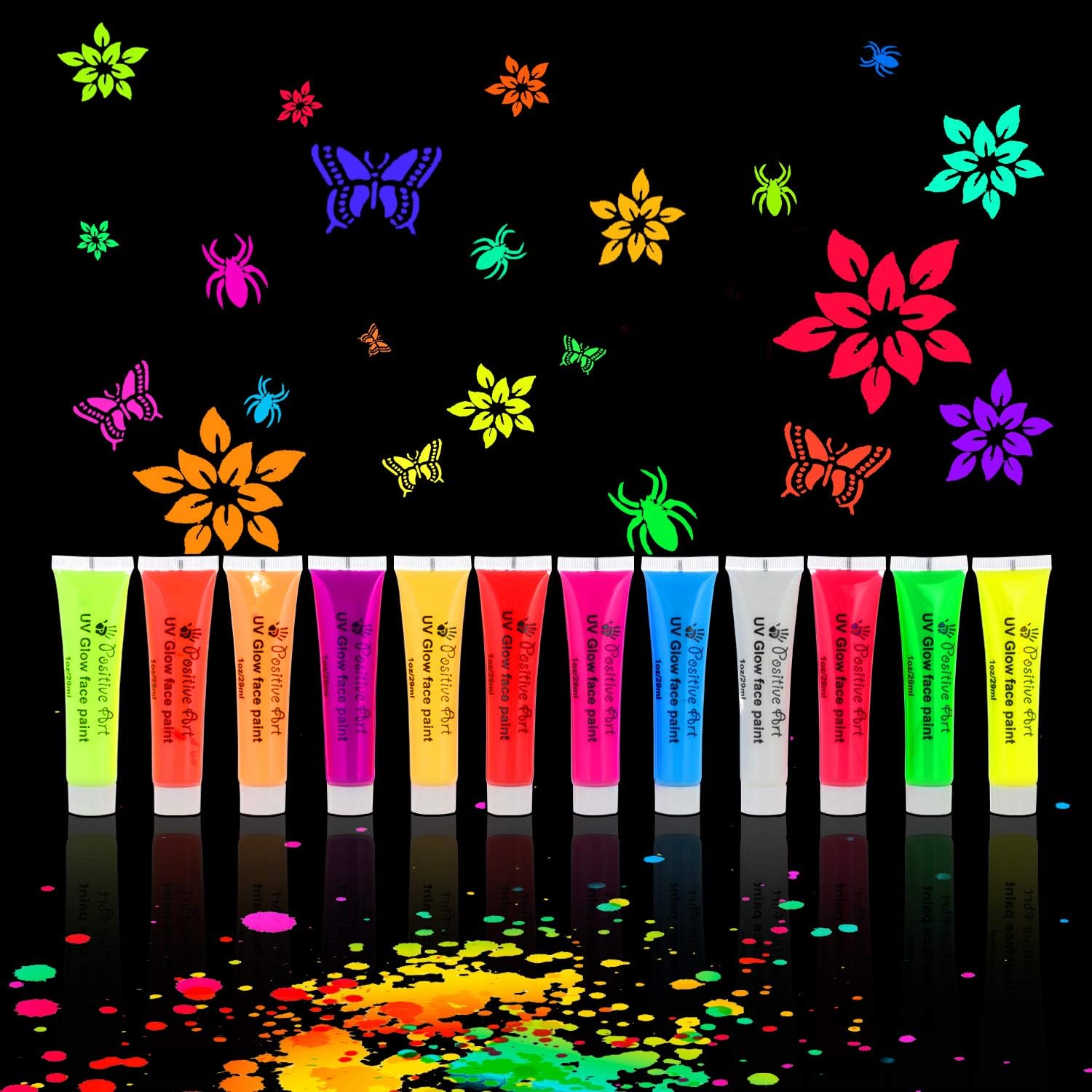 Amazon.com: UV Paint Kit for Face & Body | Professional Glow Under ...