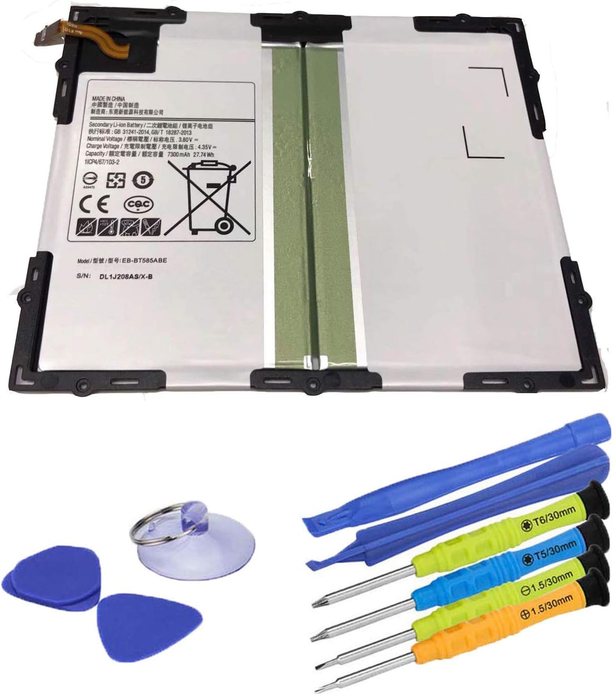 Amazon.com: BOWEIRUI EB-BT585ABE Tablet Battery Replacement for Samsung ...