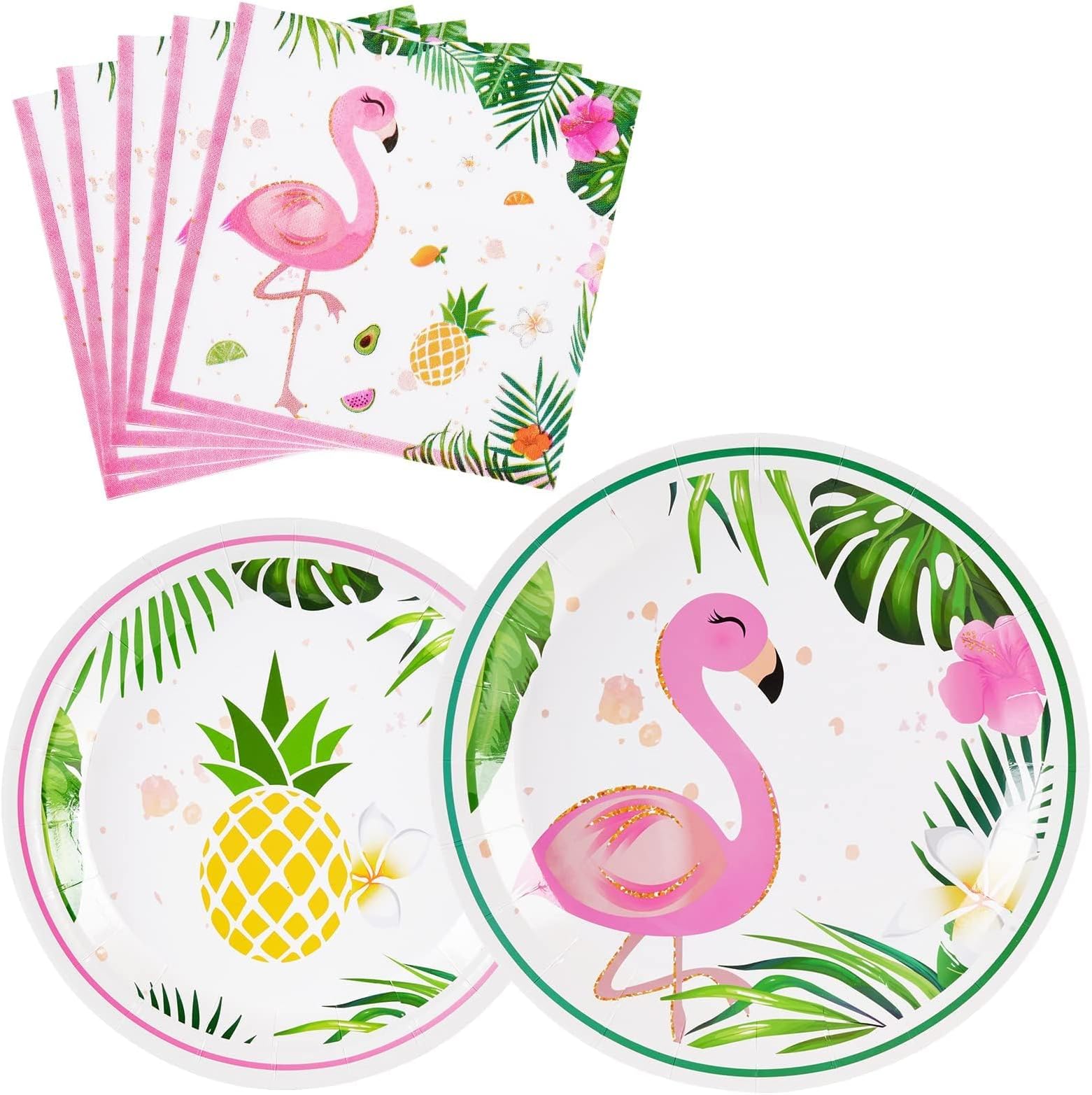 Amazon.com: HSPAIDYP 40 Pcs Flamingo Plates Flamingo Party Supplies ...