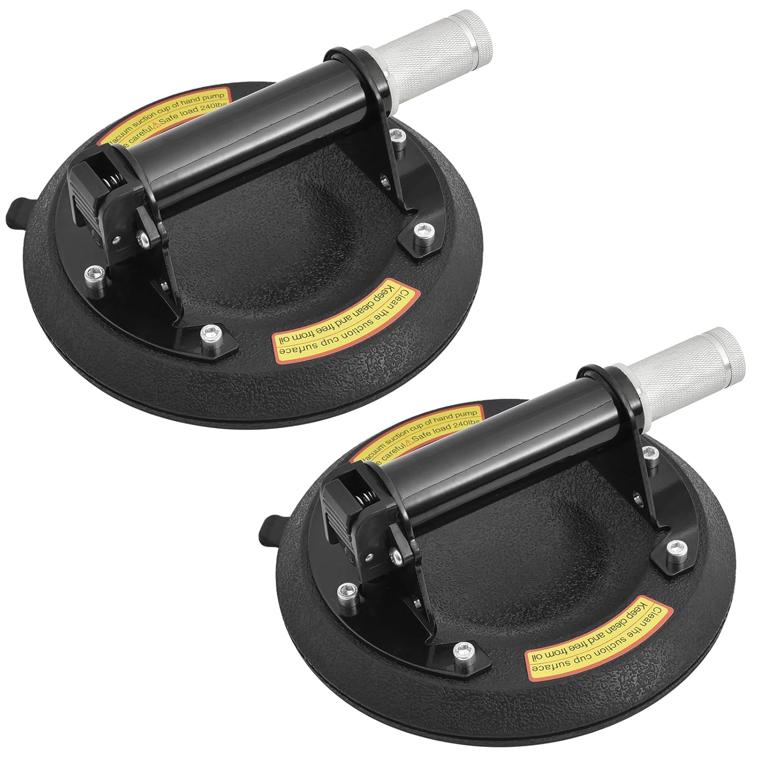 2PCS Electric Vacuum Suction Cups with Metal Handle 550LBS Load ...