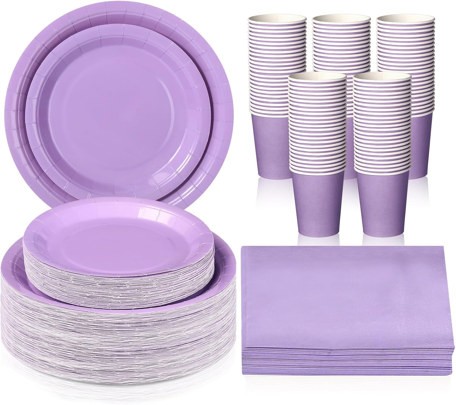 Amazon.com: Tioncy 200 Pcs Disposable Paper Plates Cups and Napkins ...