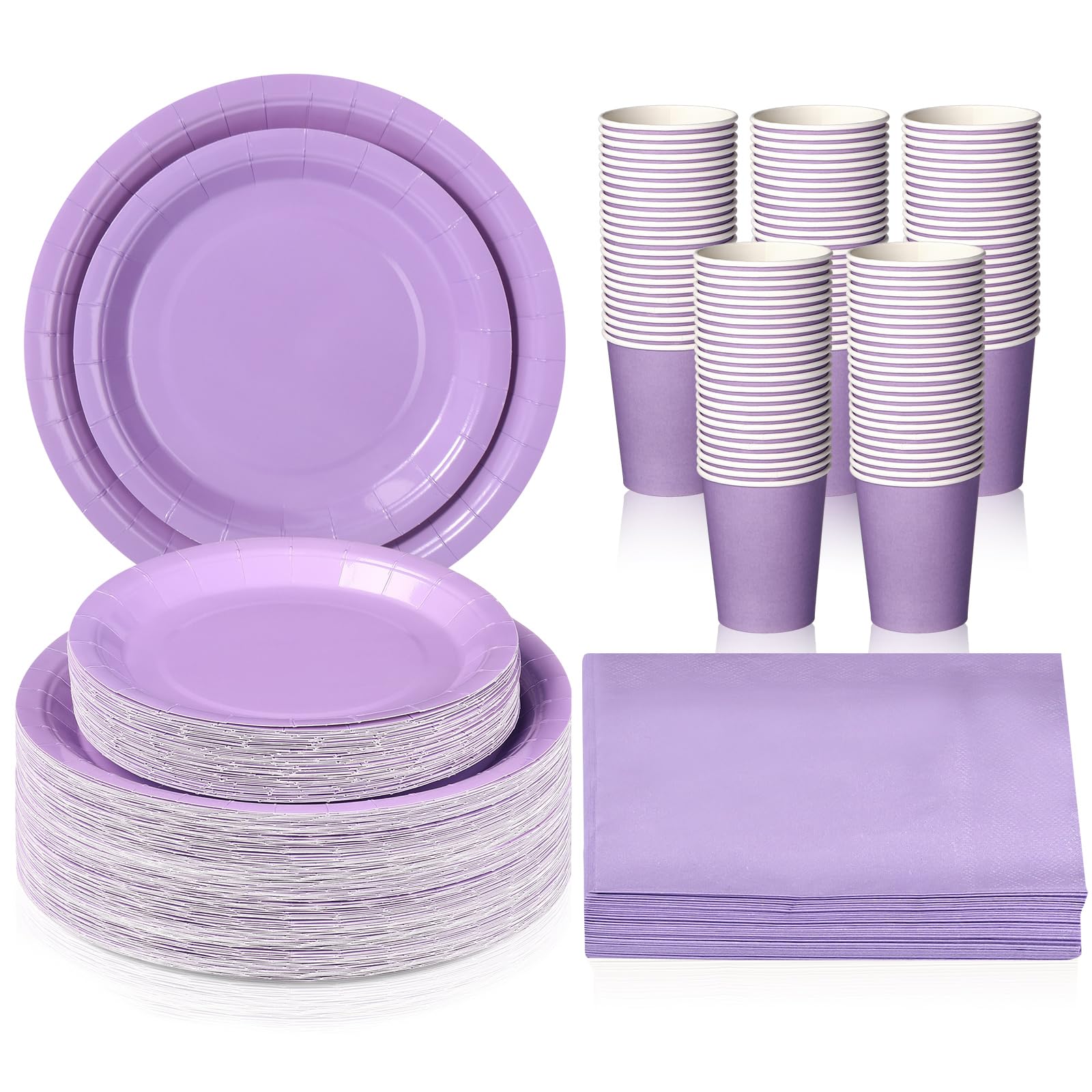 Amazon.com: Tioncy 200 Pcs Disposable Paper Plates Cups and Napkins ...
