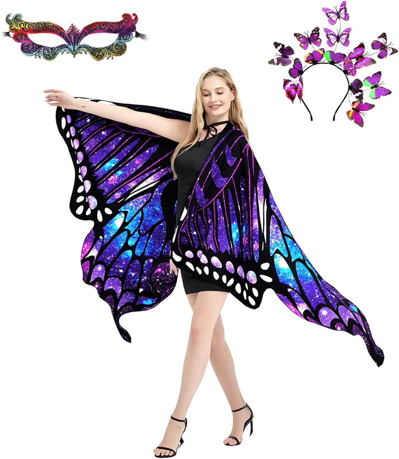 Amazon.com: plainshe Halloween Costumes for Women Adult，Butterfly Wings ...
